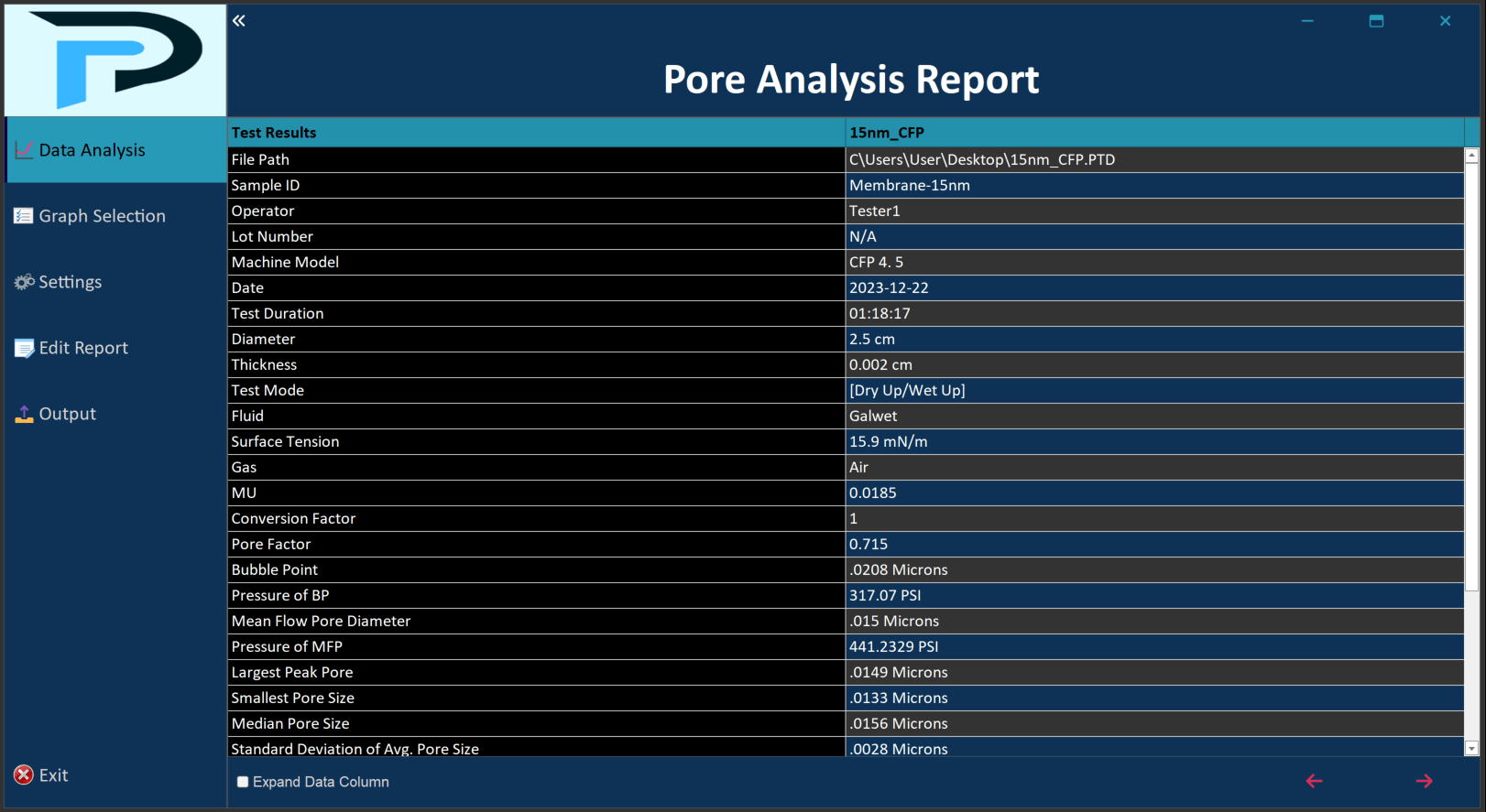 Capillary Flow Porometer - Poretech